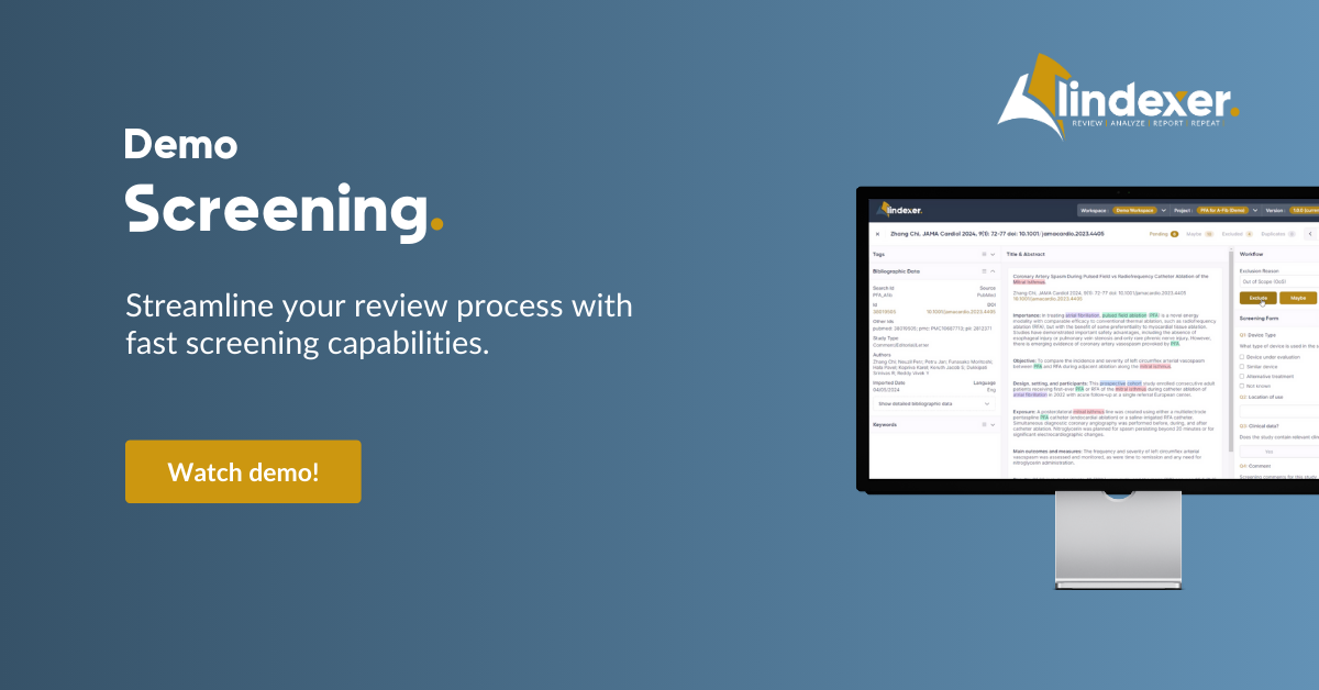 Literature Review Software: AI-empowered Screening - Lindexer